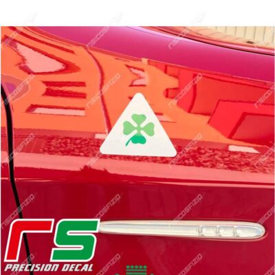 adesivi Alfa Romeo triangolo quadrifoglio carbonlook